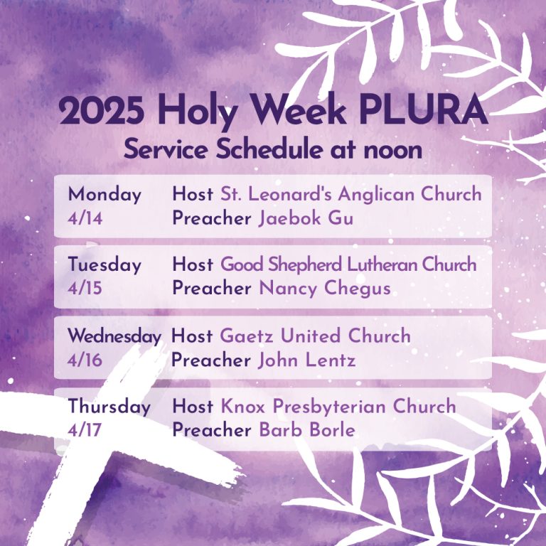 2025 PLURA Holy Week Service Schedule – Knox Presbyterian Church Red Deer