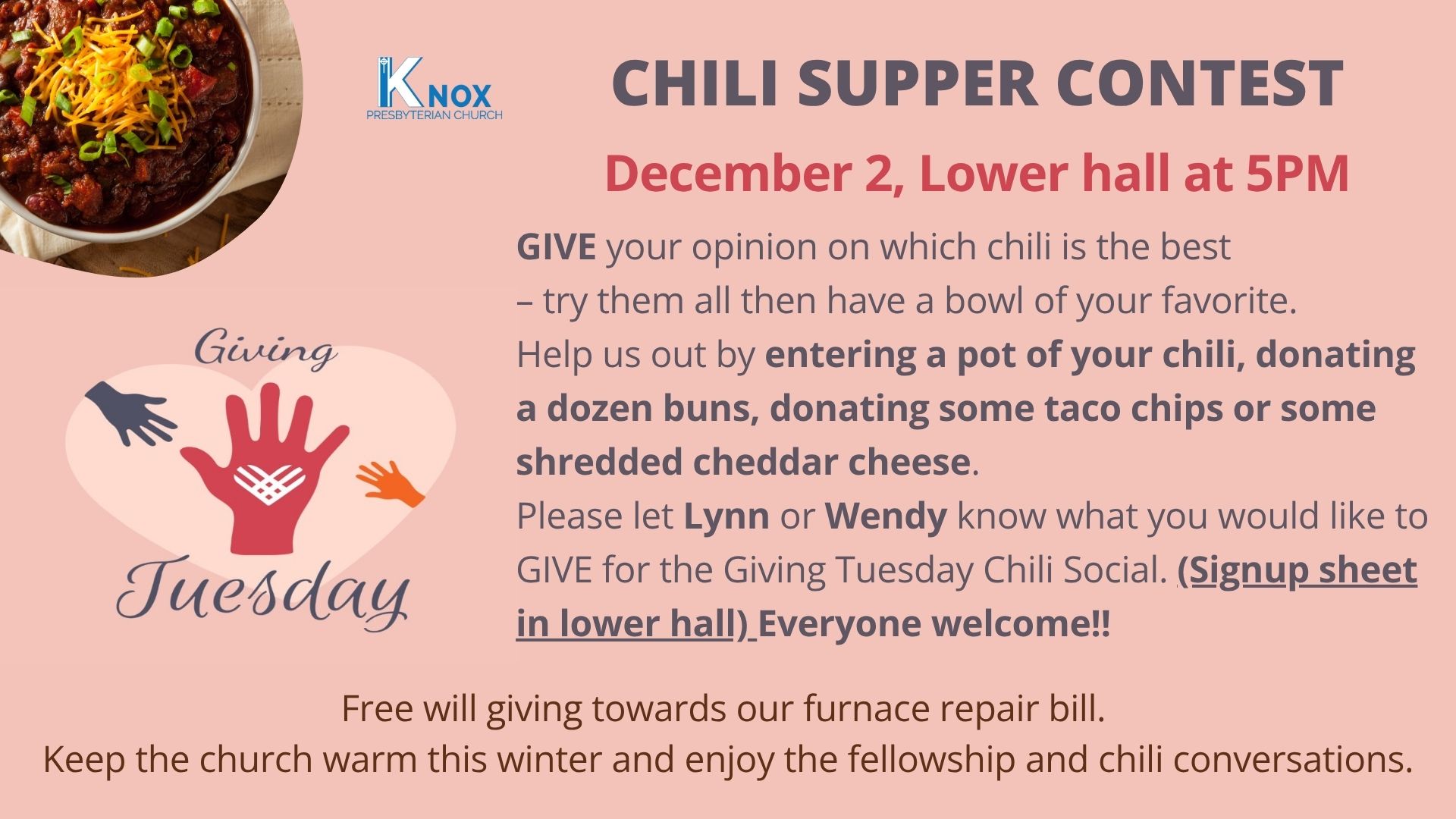 Chili Supper Contest – Knox Presbyterian Church Red Deer
