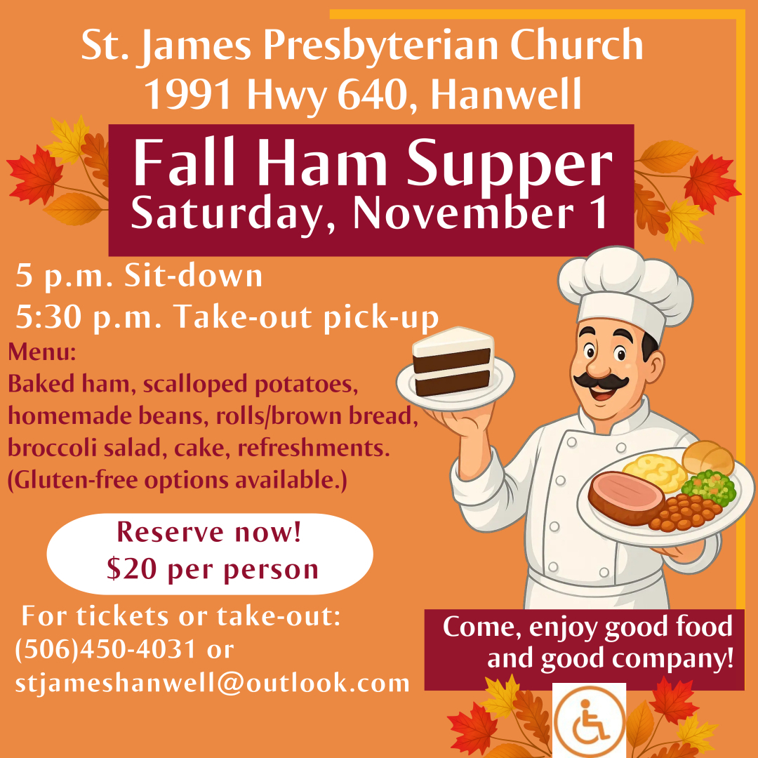 Nov 1 Fall Supper – St. James Presbyterian Church