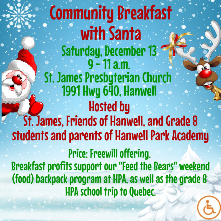 Dec 13 Festive Community Breakfast – St. James Presbyterian Church